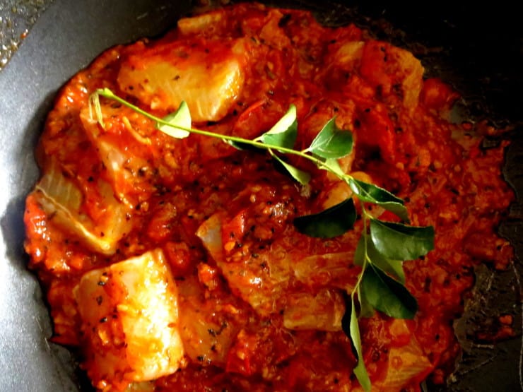 Fish Kadhai/Karahi or Fish in Tomato Sauce - Flour & Spice
