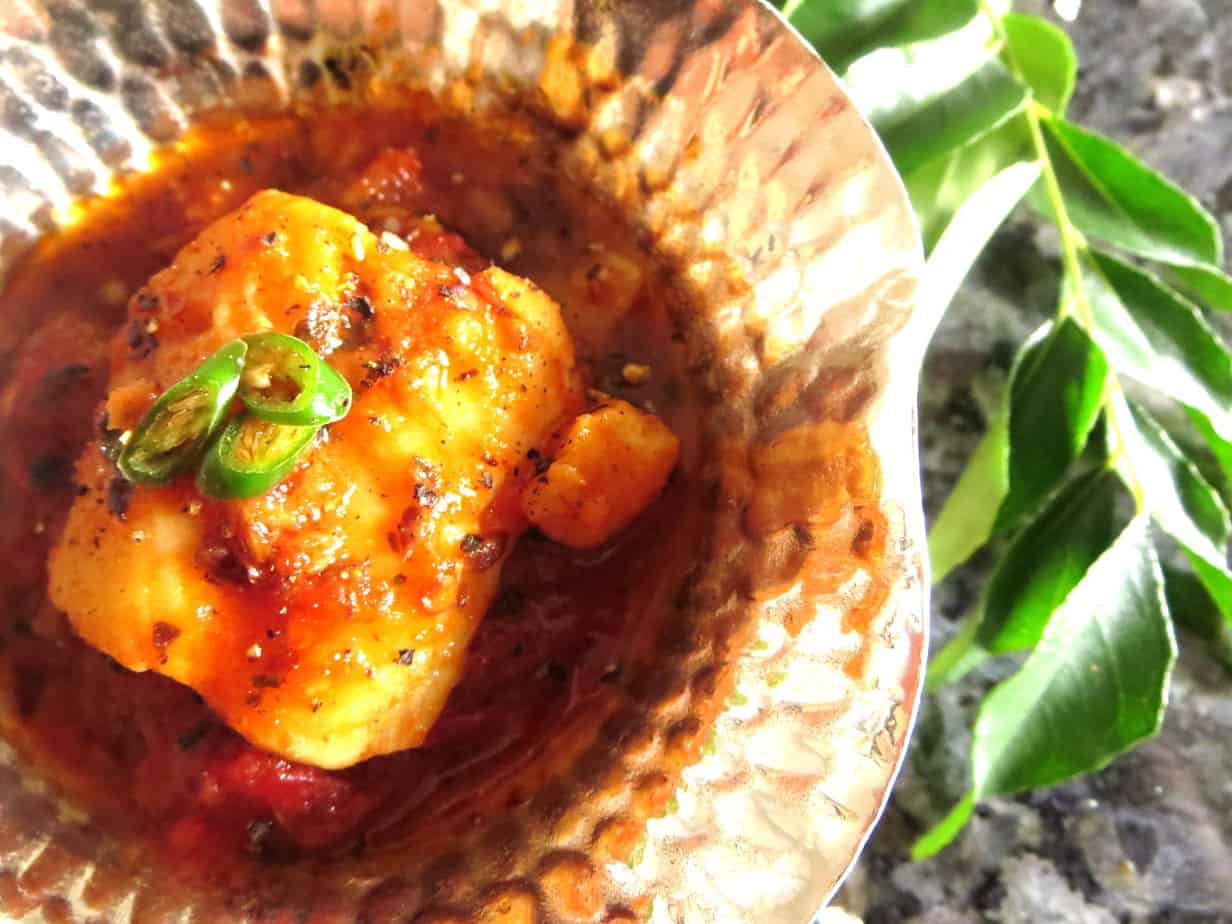 Fish Kadhai/Karahi or Fish in Tomato Sauce - Flour & Spice