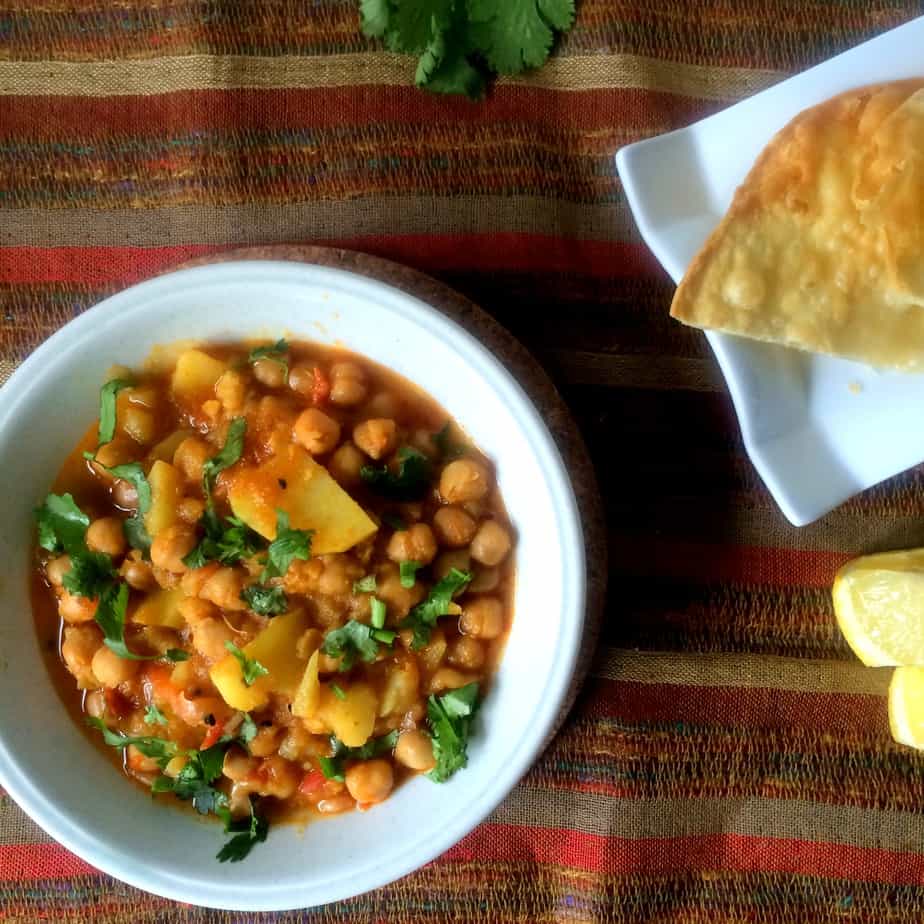 Aaloo Chholay/Chana or Potato and Chickpea Curry - Flour & Spice