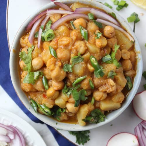 Aloo Chana Masala or Aloo Chole - Flour & Spice