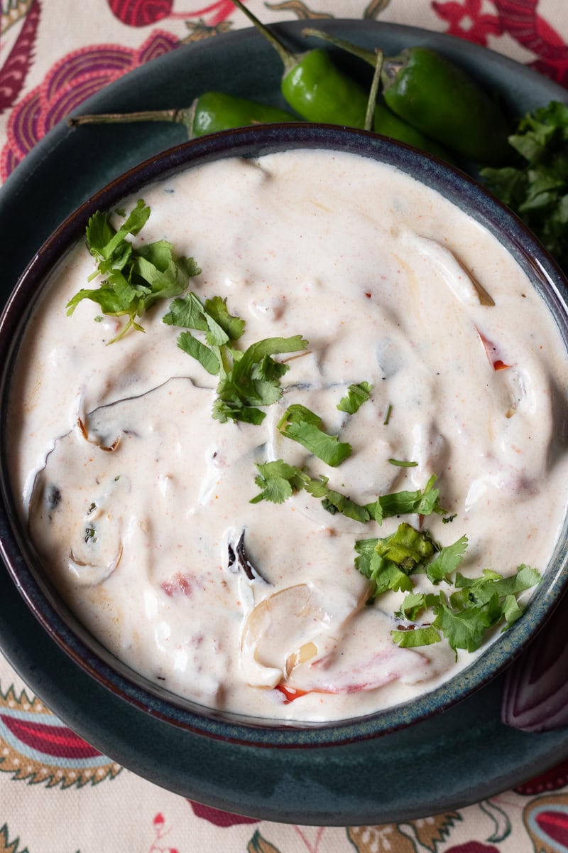Sabzi Raita - Charred Veggies in Zingy Yoghurt - Flour & Spice