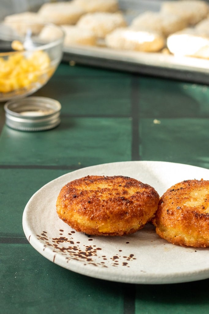 Cheesy Corn & Potato Cutlet Recipe - Flour & Spice