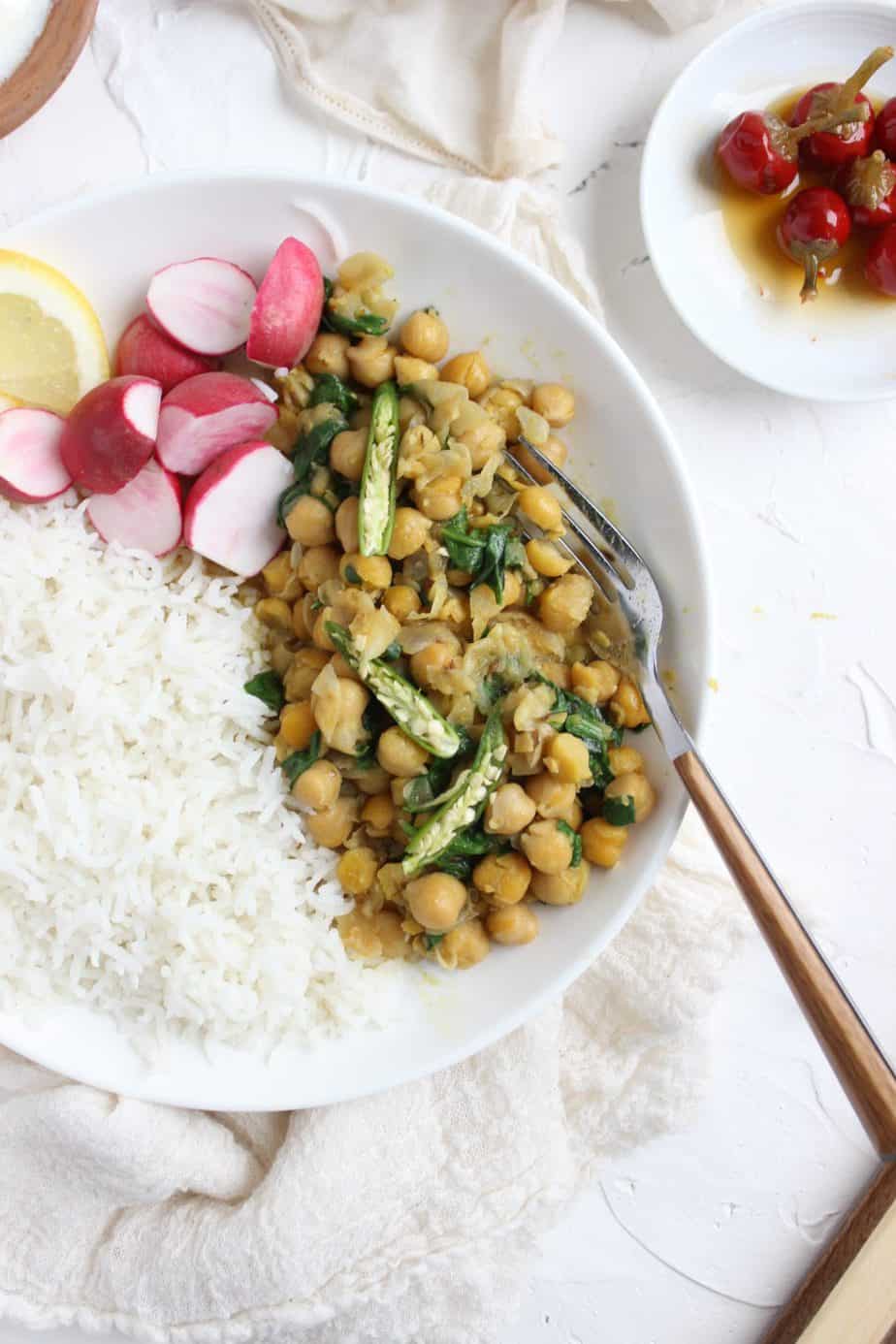 Chana Palak or Chholay Palak - Chickpea & Spinach Curry - Flour & Spice