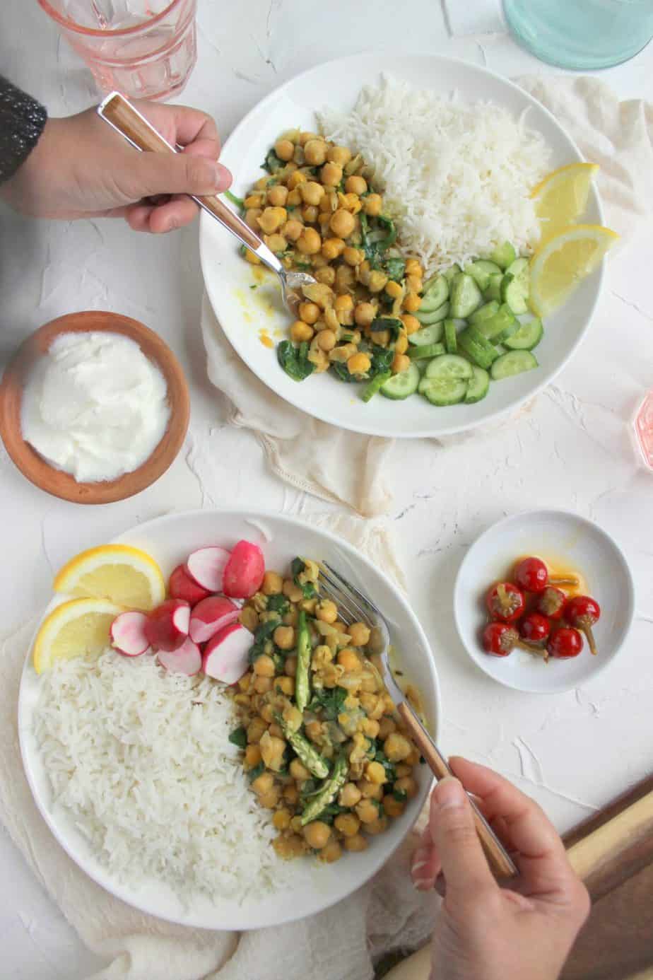 Chana Palak or Chholay Palak - Chickpea & Spinach Curry - Flour & Spice