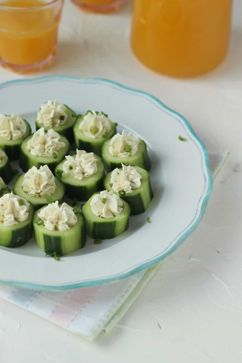 Cucumber Cream Cheese Rounds - Flour & Spice