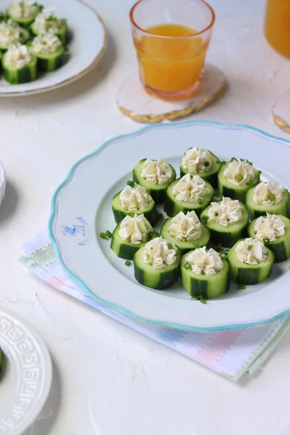Cream Cheese Stuffed Cucumber Appetizer