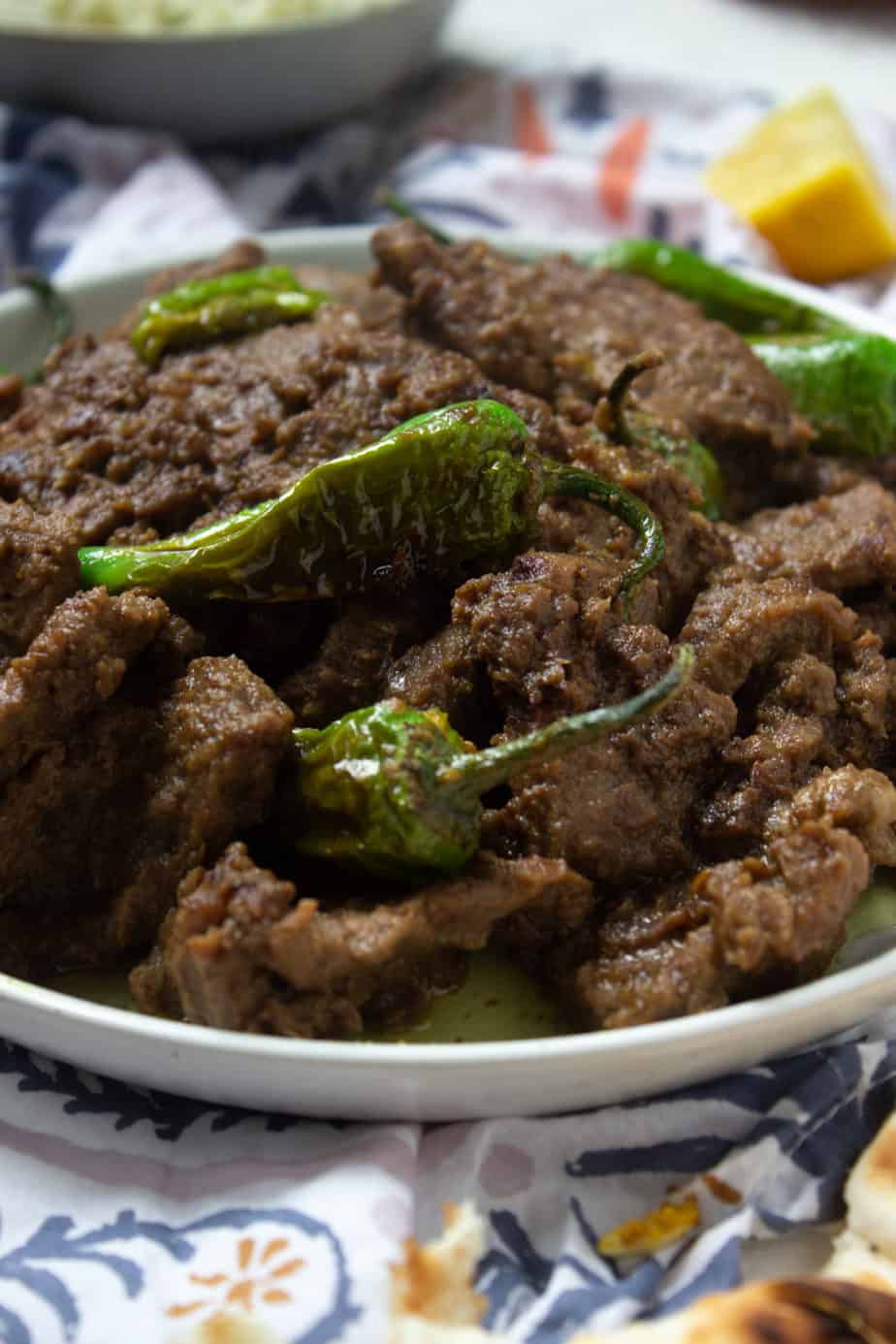 Mirch Pasanday (Pasanday with Stuffed Chilies) - Flour & Spice