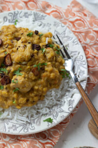 Dal Chicken or Chicken Dal Gosht in the Instant Pot - Flour & Spice