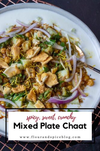 Mixed Plate Aloo Chana Chaat - Street Style with Yoghurt & Chutneys ...