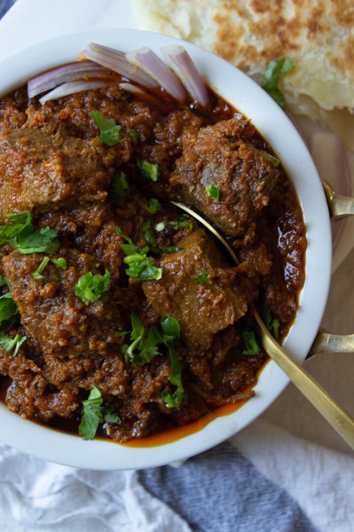 Tamatar Gosht - Stovetop and Instant Pot Instructions - Flour & Spice