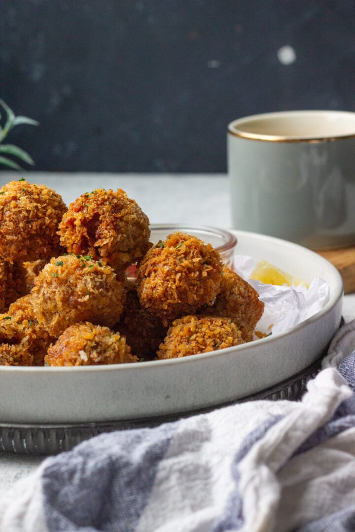Crunchy Fried Chicken Balls with Ground Chicken - Flour & Spice