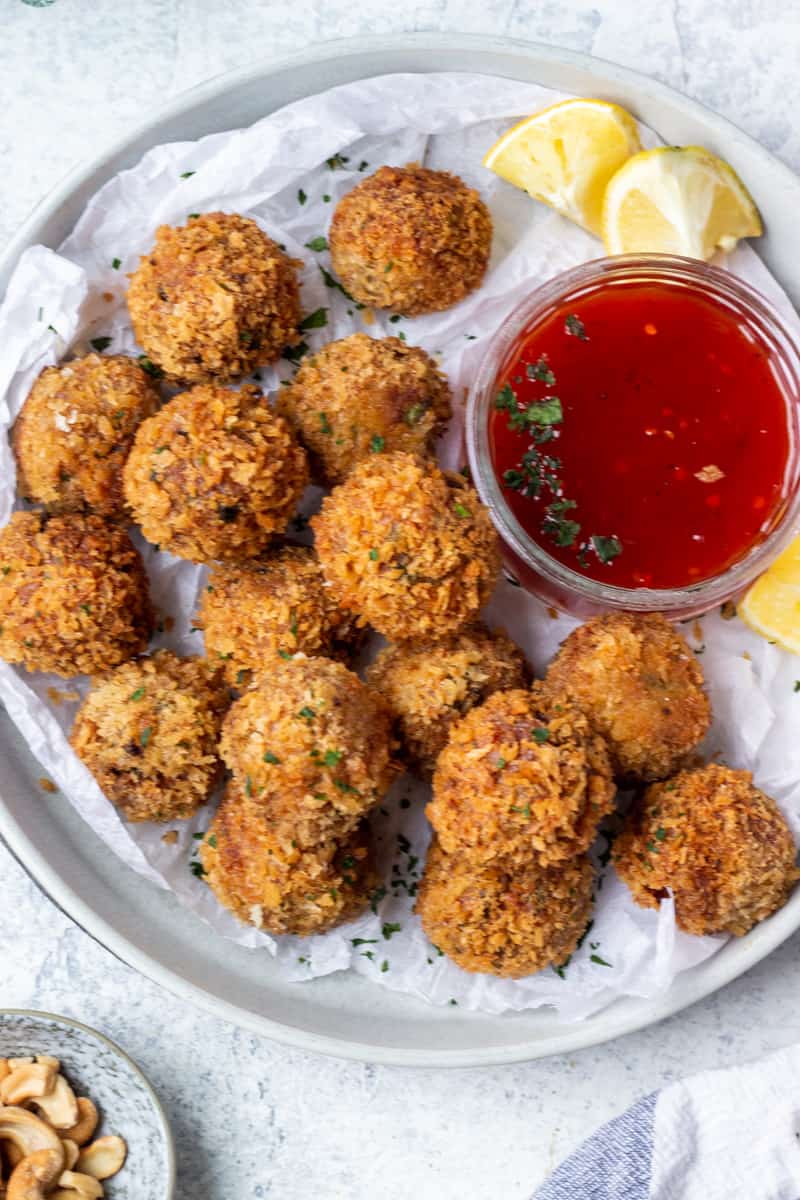 Crunchy Fried Chicken Balls with Ground Chicken - Flour & Spice