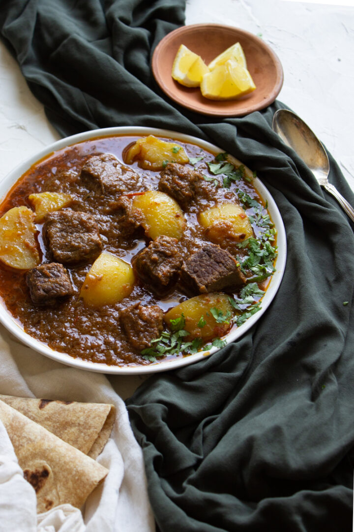 EASY Pakistani Aloo Gosht - Instant Pot & Stove Top - Flour & Spice