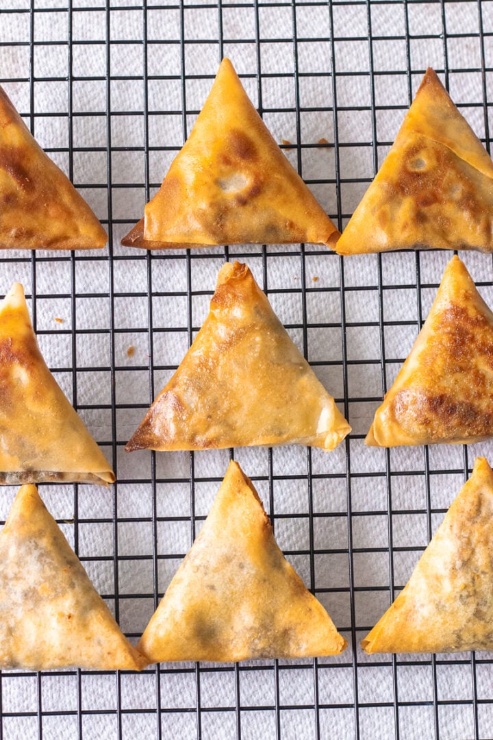 Juicy Crispy Keema Samosas - Fried & Air Fried - Flour & Spice